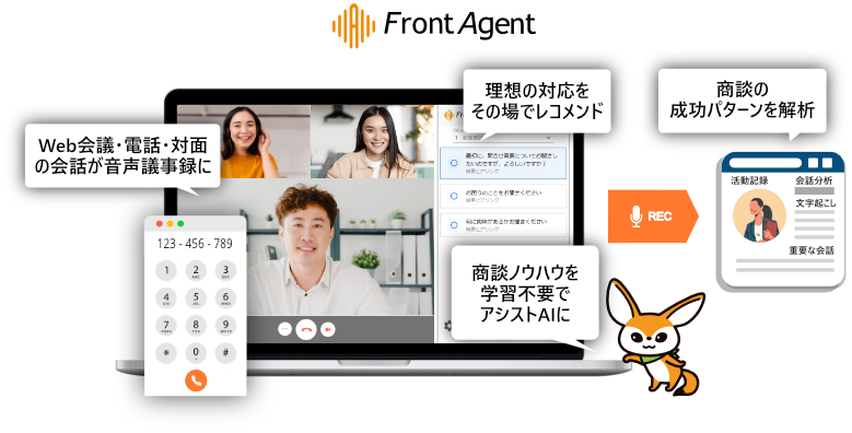 商談アシストAIプラットフォーム「Front Agent」の導入支援サービス提供開始